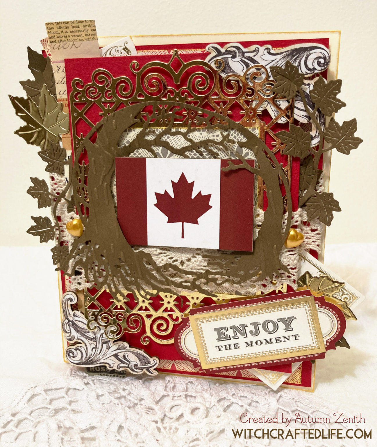 Enjoy the Moment Shabby Chic Canada Day Card | Witchcrafted Life